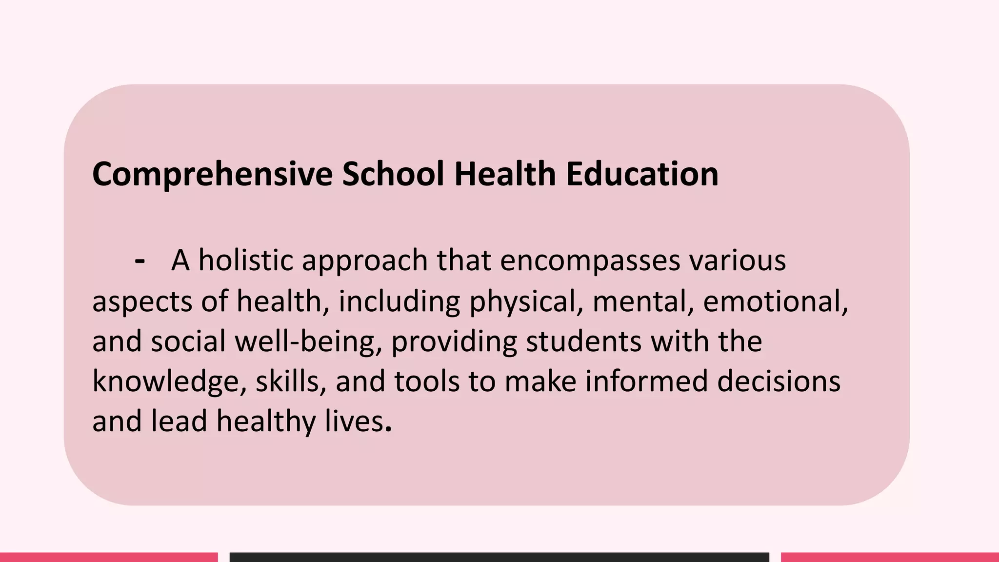 Comprehensive School Health Education | PPTX