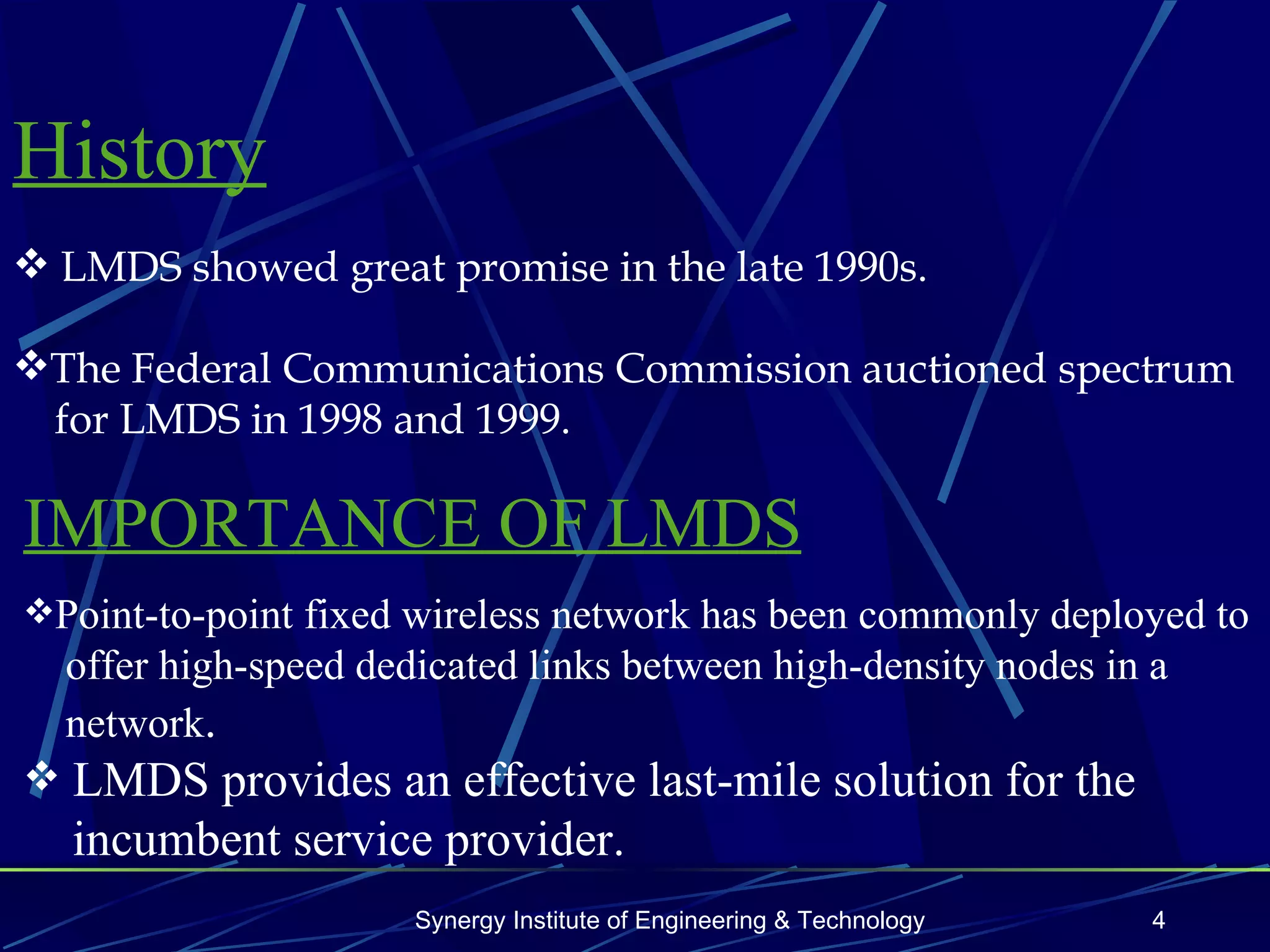 Local multipoint distribution service(lmds) | PPT