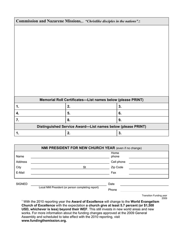 Local NMI annual report form--Word, secretary | DOC | Non-Profit ...