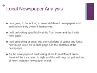 Local newspaper analysis | PPT
