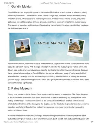 Local Places to Visit in Patna with Family and Friends | PDF