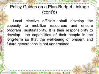 Local Planning and Budgeting Linkage | PPT