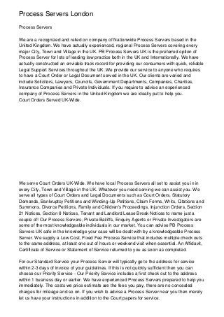 Process Servers London