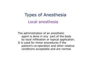Local & regional anaesthesia | PPT