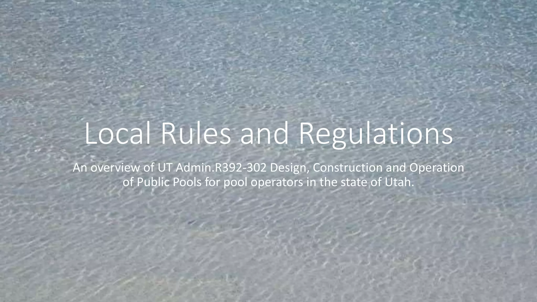 Local rules and regulations | PPTX | Bath and Shower | Personal Care