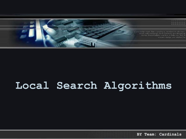 Local search algorithms | PPT Local search algorithms | PPT