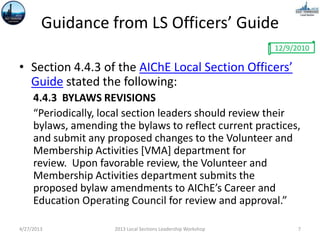 Local Section Bylaws Revisions | PPTX