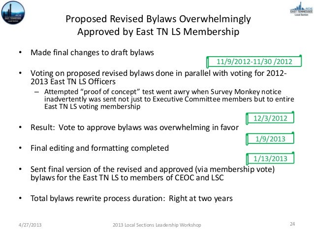 Local Section Bylaws Revisions