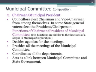 Local Self Government- Urban Local Institutions | PPTX