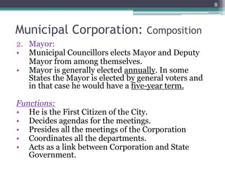 Local Self Government- Urban Local Institutions | PPTX