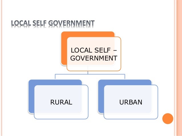 self government in urban areas