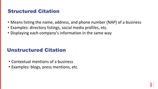 Local seo citation building by Samreen | PPTX | Search | Internet