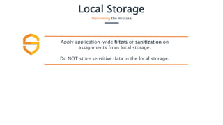 Secure Code Warrior - Local storage | PPTX