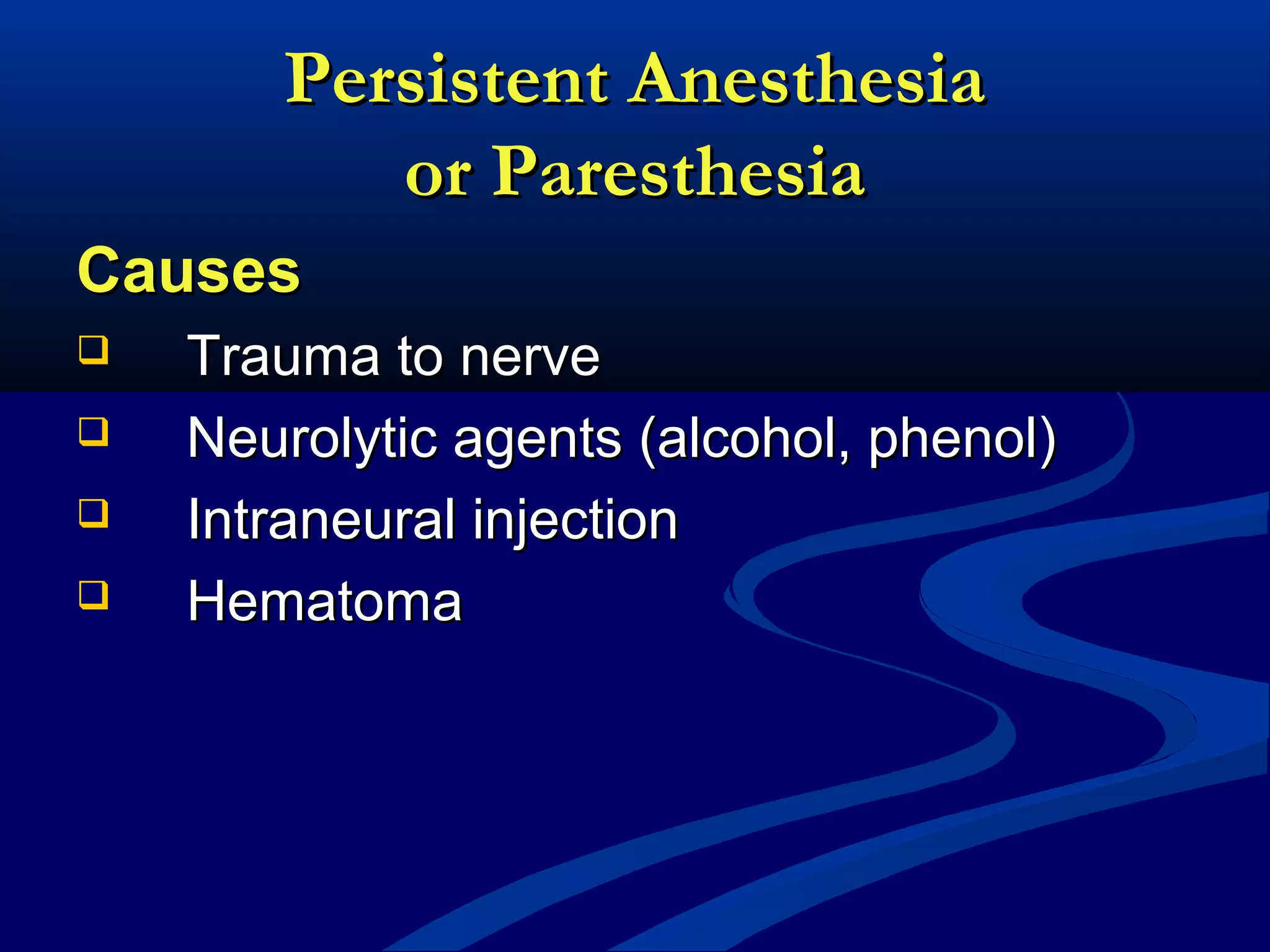 Local & systemic Complications of Local Anesthesia | PPT