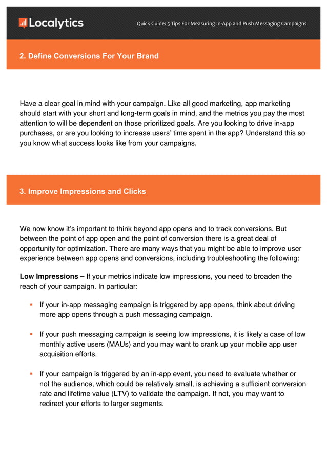 5 Tips for Measuring In-App and Push Messaging Campaigns | PDF