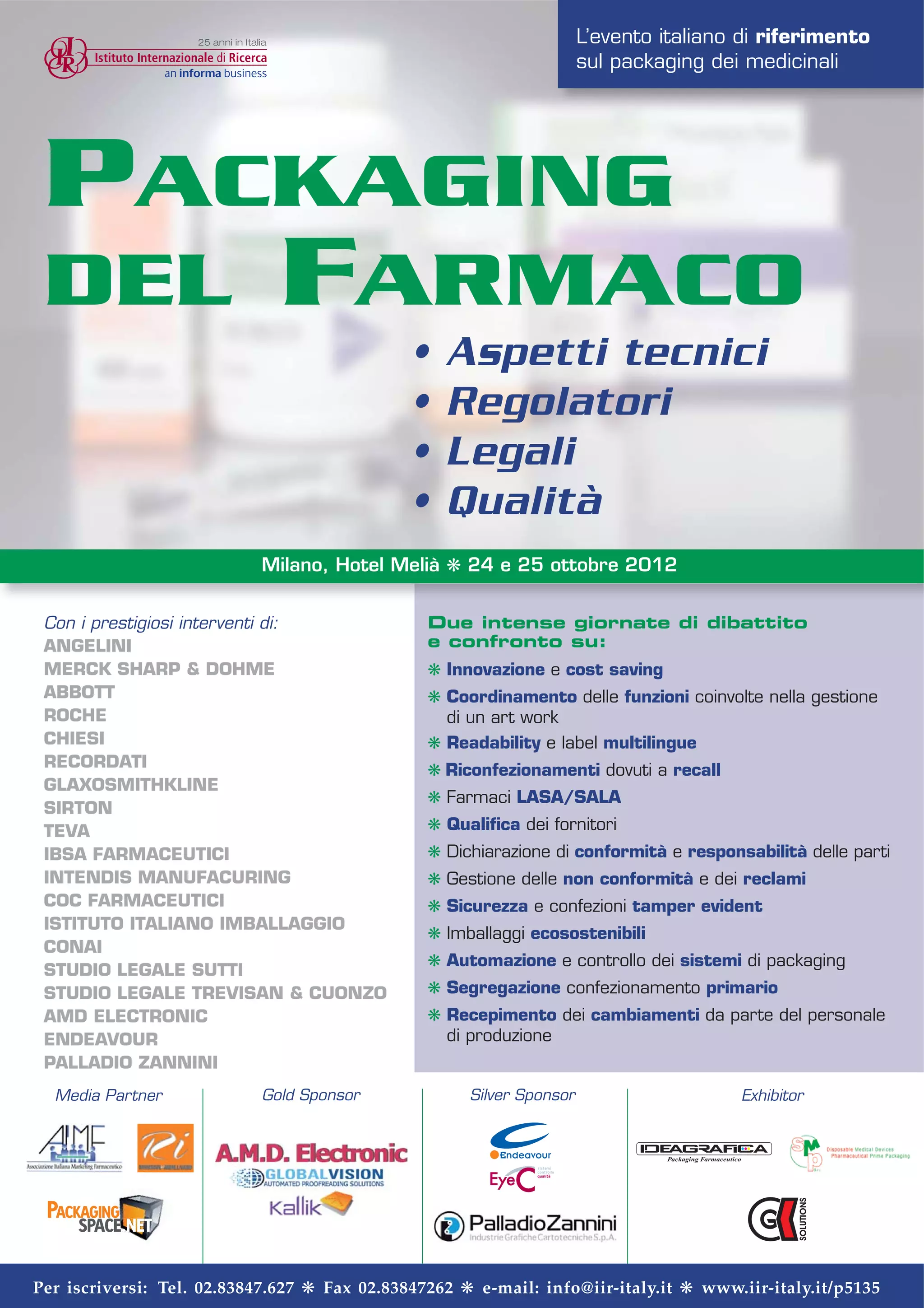 Packaging del Farmaco, Milano 24 e 25 ottobre 2012 | PDF
