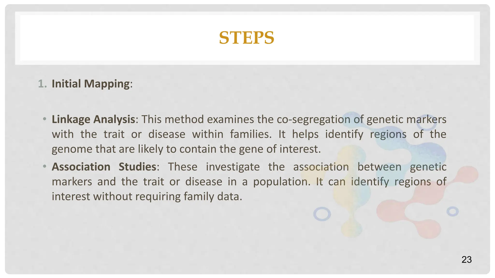 Locating and isolating a gene, FISH, GISH, Chromosome walking and ...