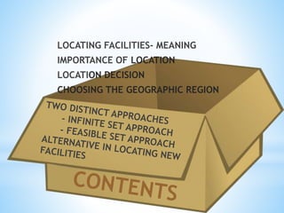 Locating facilities | PPTX