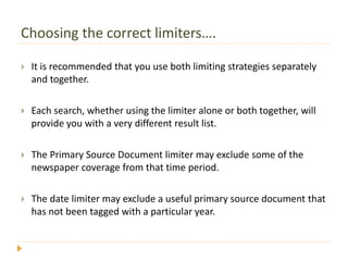 Locating primary sources bulldog one search | PPT