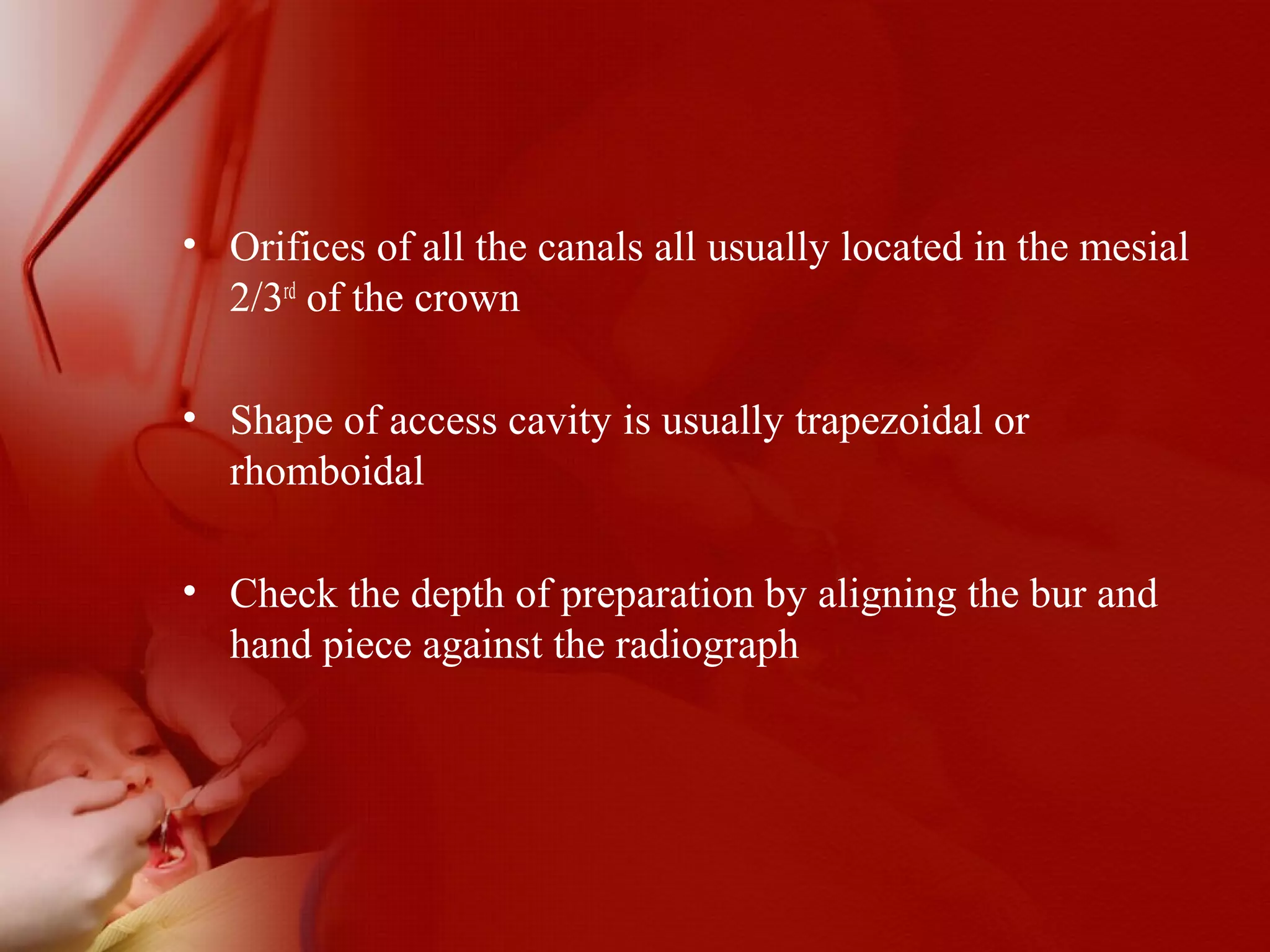 Locating root canal orifice in molar RCT | PPT