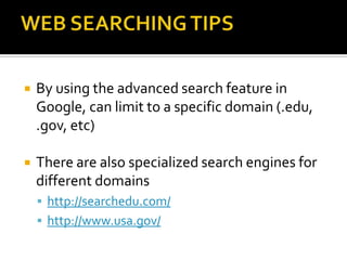 Locating sources | PPTX | Search | Internet