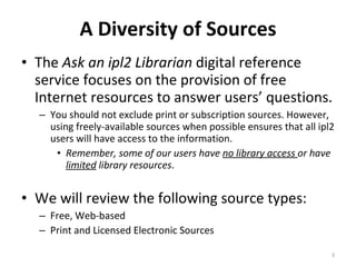 Locating sources and search techniques | PPT