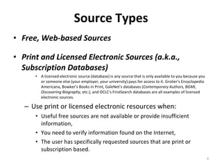 Locating sources and search techniques | PPT