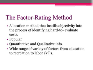 Overview on Location Decisions | PPTX
