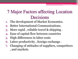 Overview on Location Decisions | PPTX