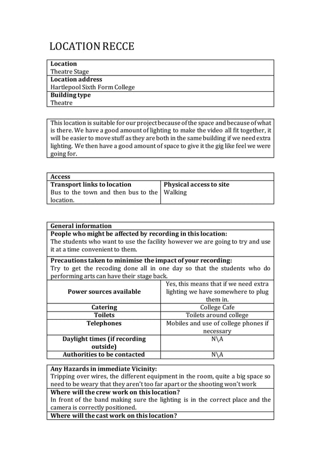 Location Recce 3 | PDF