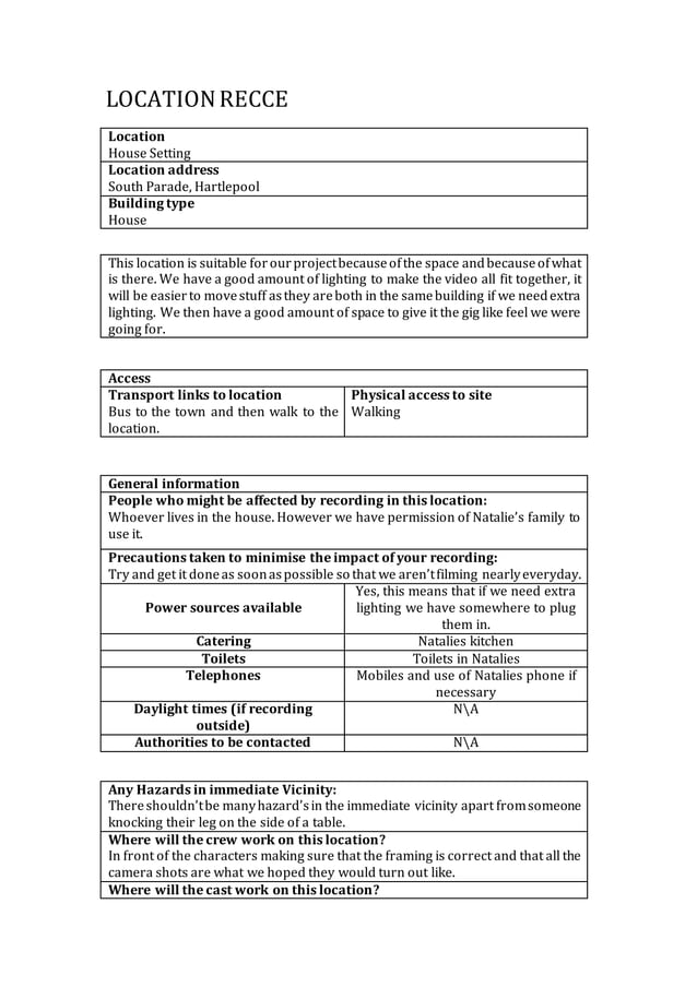 Location Recce 4 | PDF