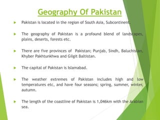 Location And Geography Of Pakistan | PPTX