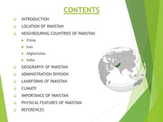 Location And Geography Of Pakistan | PPTX