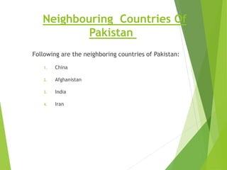 Location And Geography Of Pakistan | PPTX