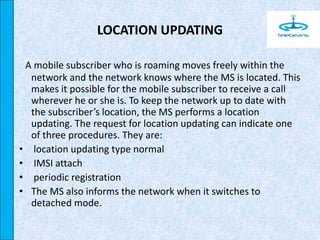 GSM Location area update | PPTX
