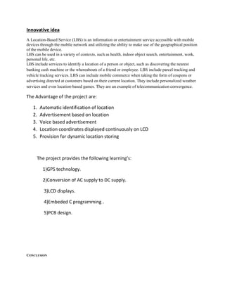 Location based advertisement system with voice announcement system | DOCX