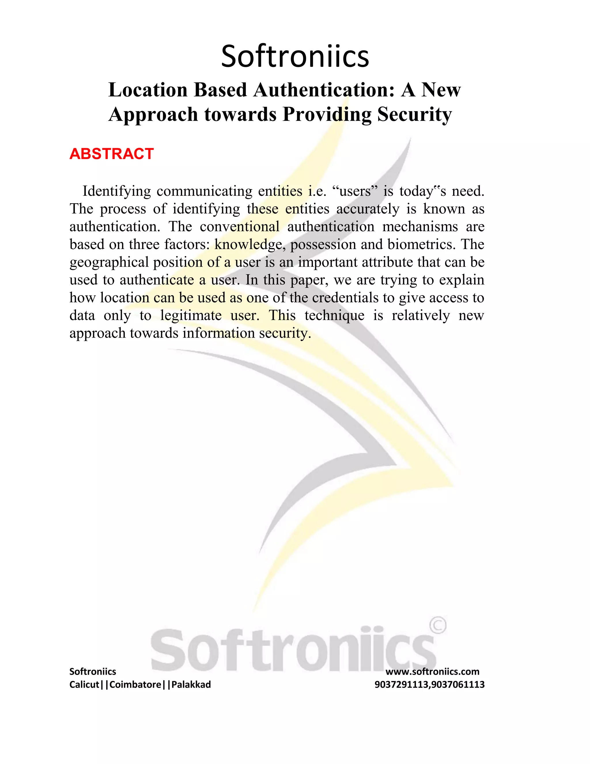 Location based authentication new words approch secuirity | PDF