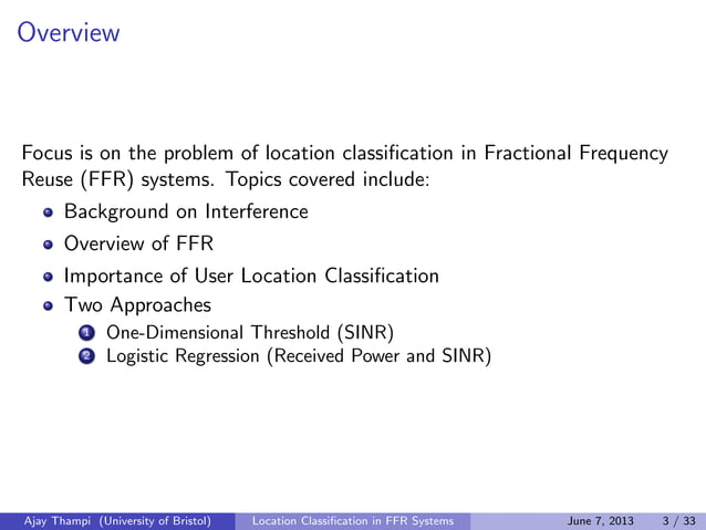 Location Classification in Fractional Frequency Reuse (FFR)-based Systems | PDF | Computer ...