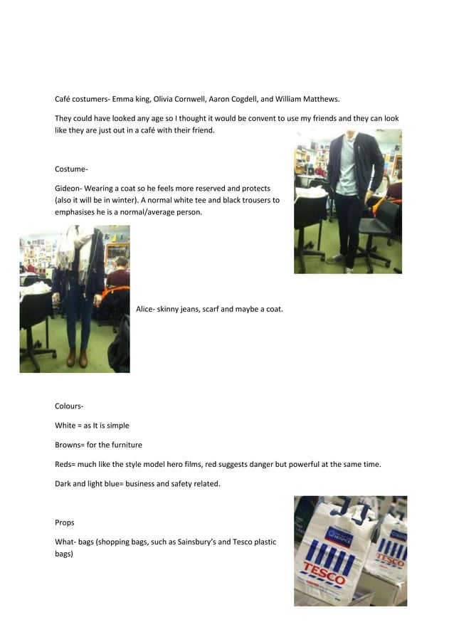 Location, costumes, props, actors.. | DOCX | Women\'s Outerwear | Women\'s Clothing