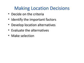 Location decision | PPT