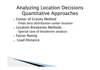 Location decisions | PPT