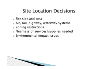 Location decisions | PPT