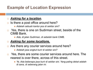 Location expression for asking and giving the direction | PPT
