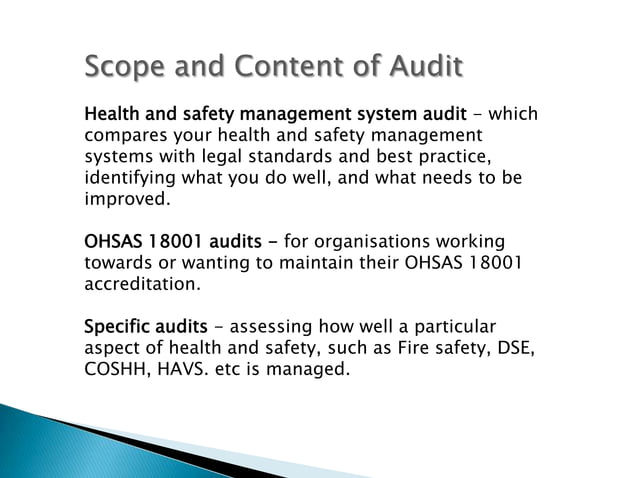 Location health and safety audits | PPT