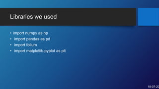 Location mapping using python (jupyter nootbook) | PPT