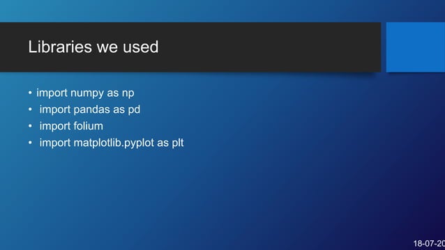 Location mapping using python (jupyter nootbook) | PPT