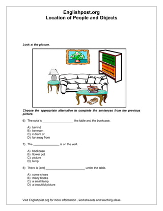 Location of People and Objects - Englishpost.org