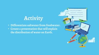 Location of Waters on Earth Activity Science Presentation in Blue Light ...
