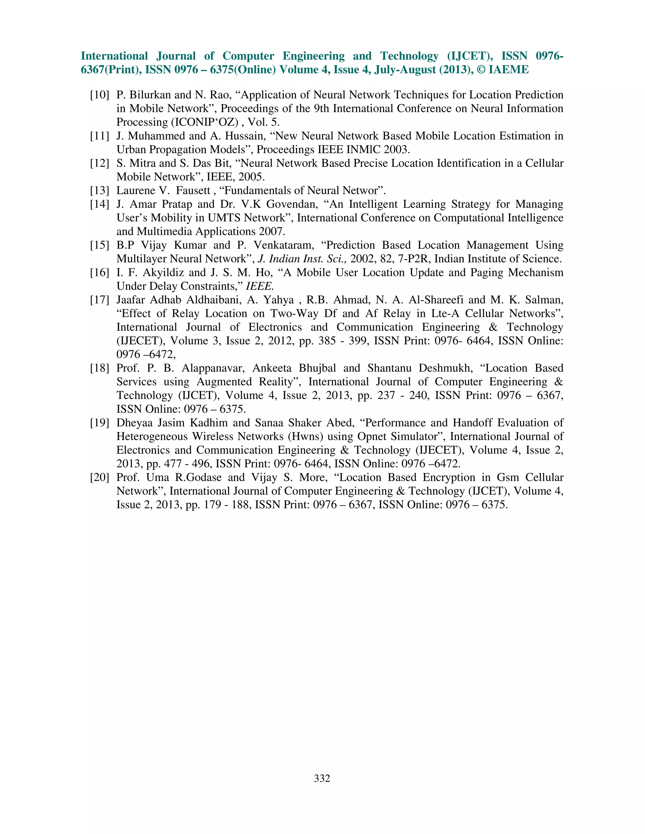 Location predictionin cellular network using neural network | PDF | Computer Networking | Computing