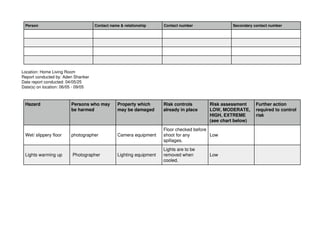 Location Risk Assessment for Poster production.docx